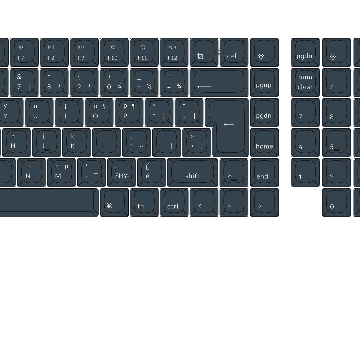 ISO Shine-Through ABS OSA Full Set Keycap Set – Keychron Canada